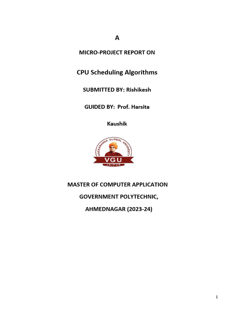 CPU Scheduling Algorithmsreport OS | PDF | Scheduling (Computing) | Process (Computing)