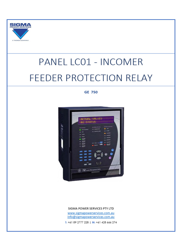 Incomer Feeder Protection Relay Report | PDF | Electrical Substation ...
