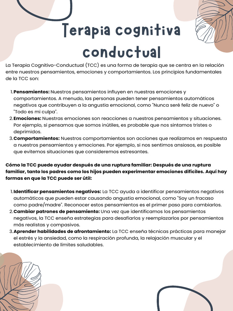 Terapia cognitiva conductual | PDF | Terapia de conducta cognitiva ...