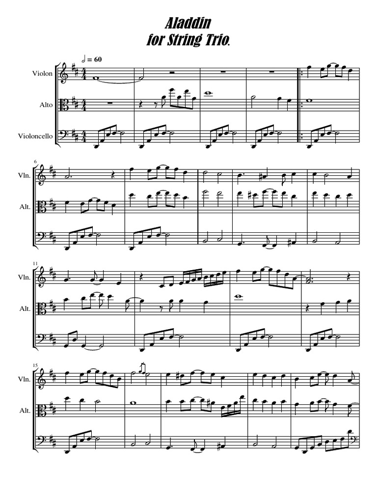 Aladdin String Trio | Download Free PDF | String Instruments Aladdin String Trio | Download Free PDF | String Instruments