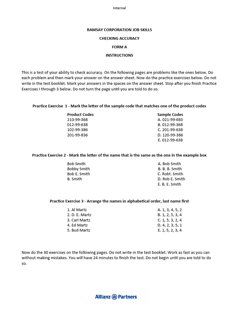 Attention Test Instructions | PDF
