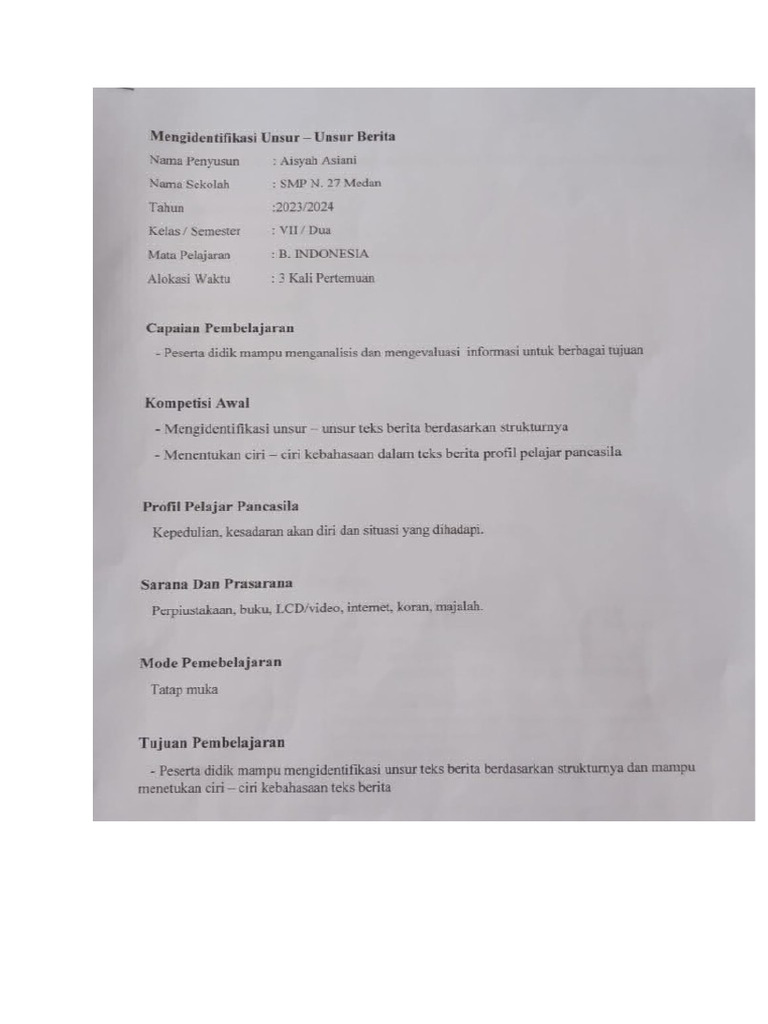 1 Modul ajar Buk Aisyah | PDF