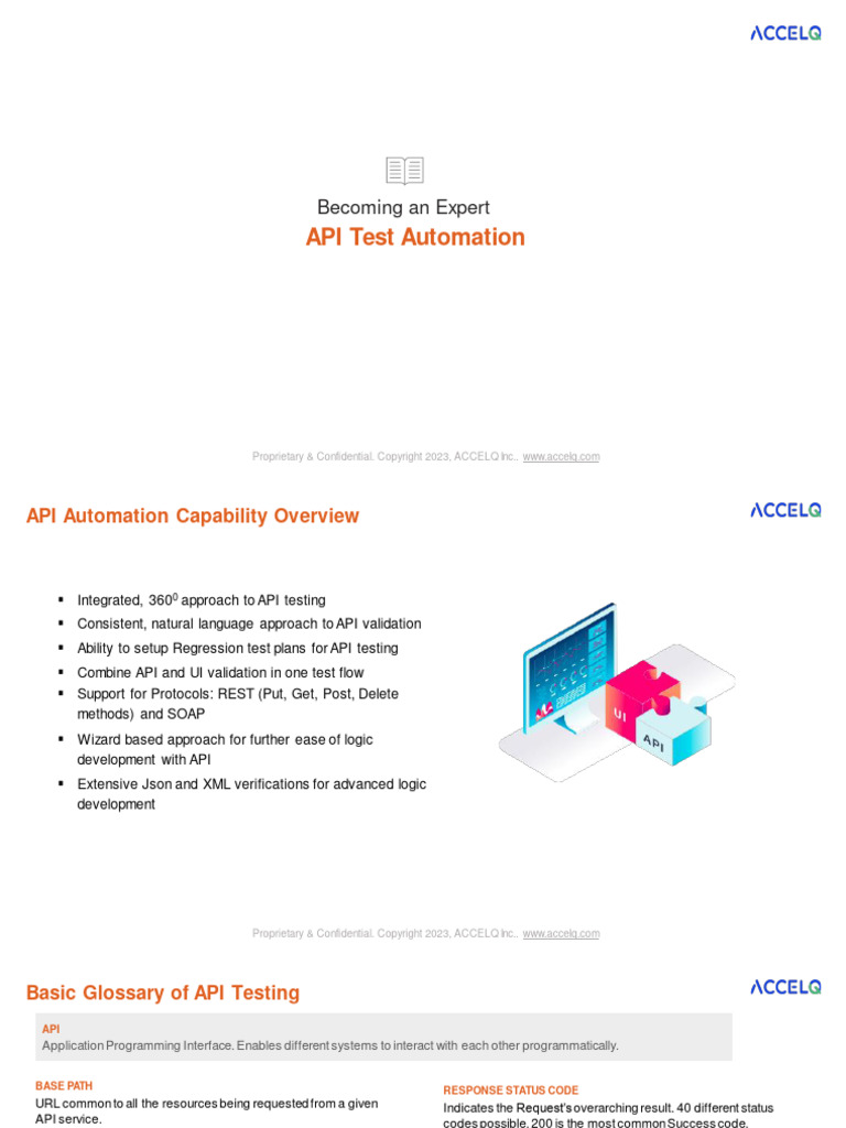 ACCELQ Training API Testing Day 5 | PDF | Authentication | Json