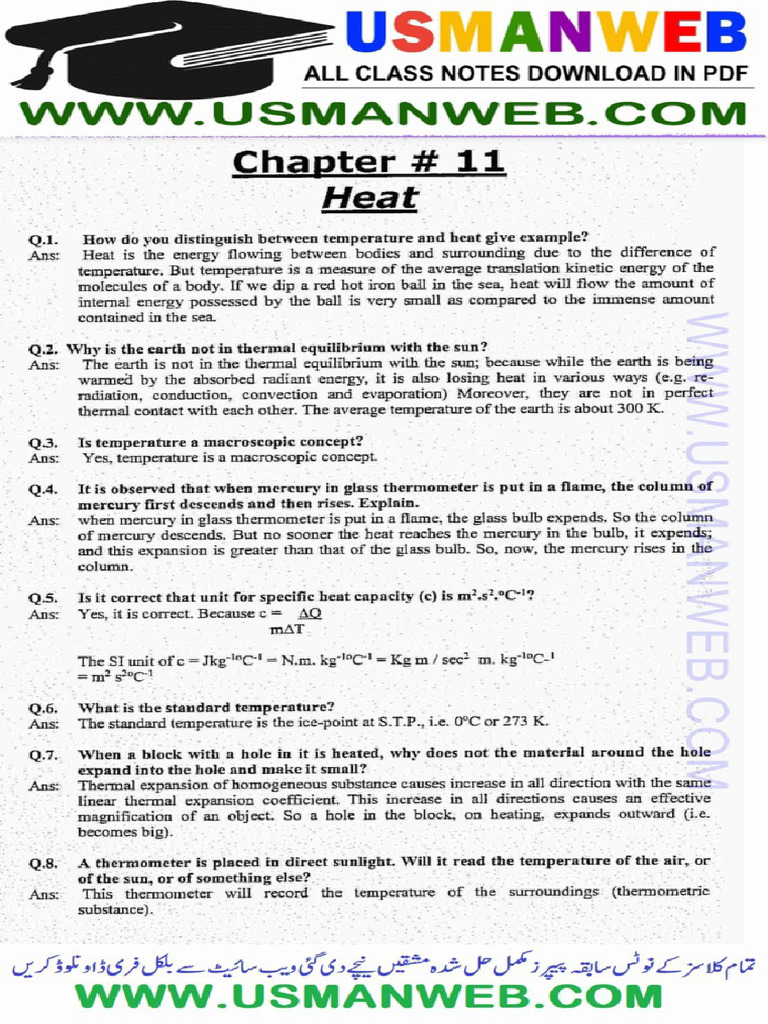 12th Physics CH 11 Short QA | PDF