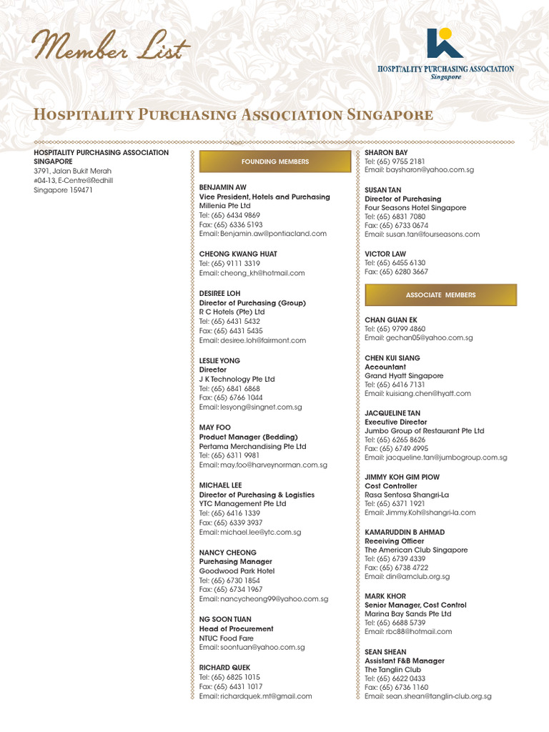 Dokumen - Tips - Hospitality Purchasing Association Purchasing Association Singapore Hospitality ...