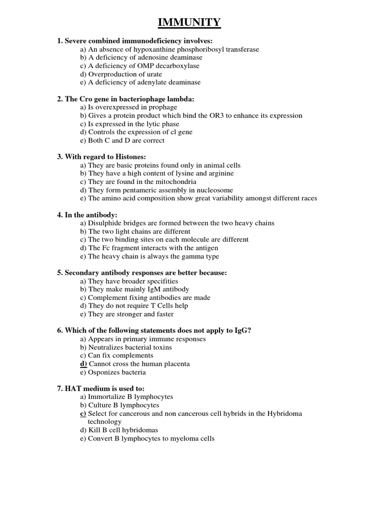 15 - Biochemistry MCQs Immunity | PDF | Drug Metabolism | Operon