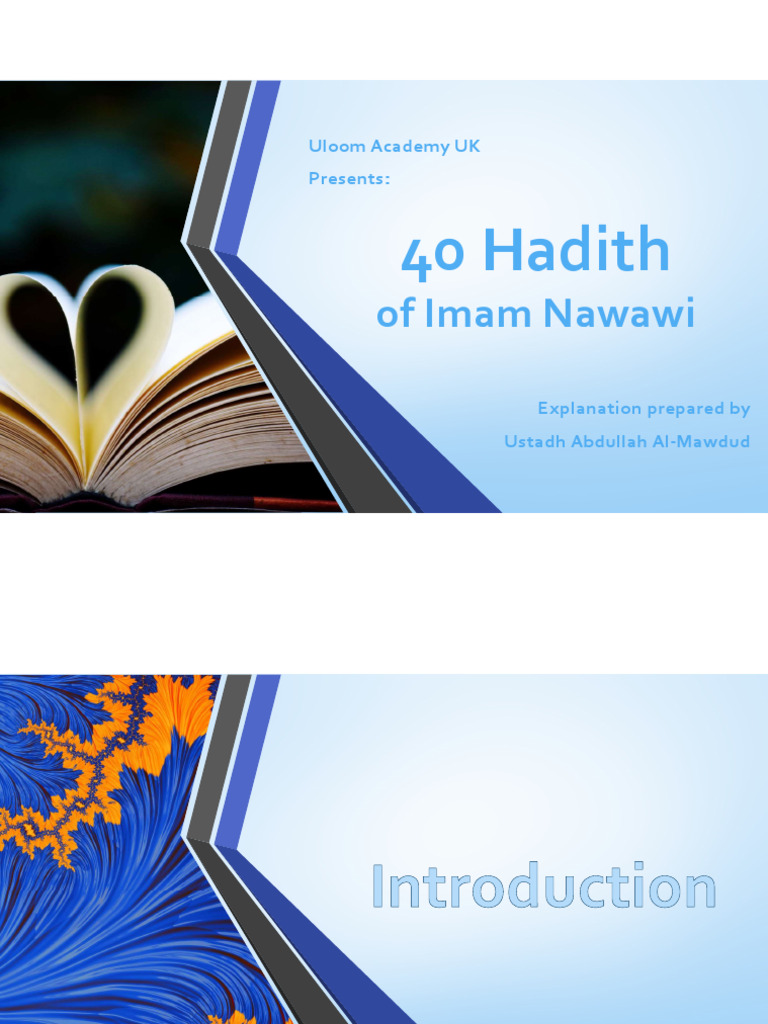 40 Hadith Session 1 - Introduction & Hadith 1 Intentions | PDF | Hadith ...