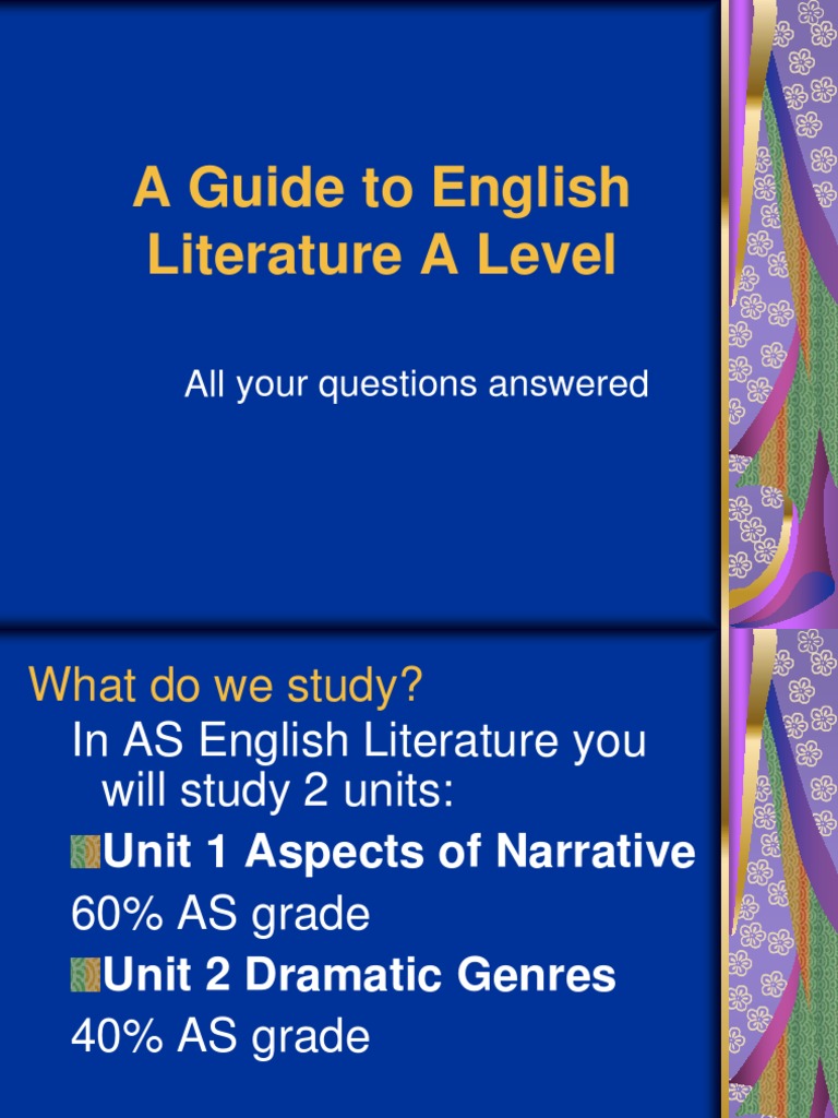 A Level English Lit: A Student's Guide | PDF | Gce Advanced Level ...