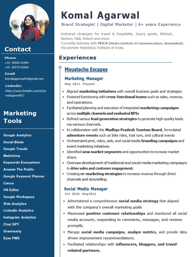 Komal Agarwal Resume | PDF | Digital Marketing | Analytics