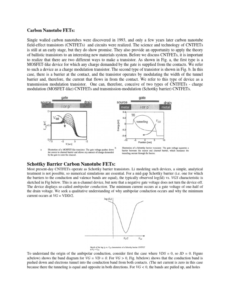 1 Carbon Nanotube Fets Pdf Field Effect Transistor Transistor