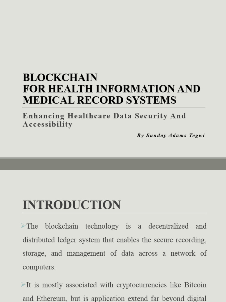 Blockchain For Medical Records | PDF | Information Science | Cryptography