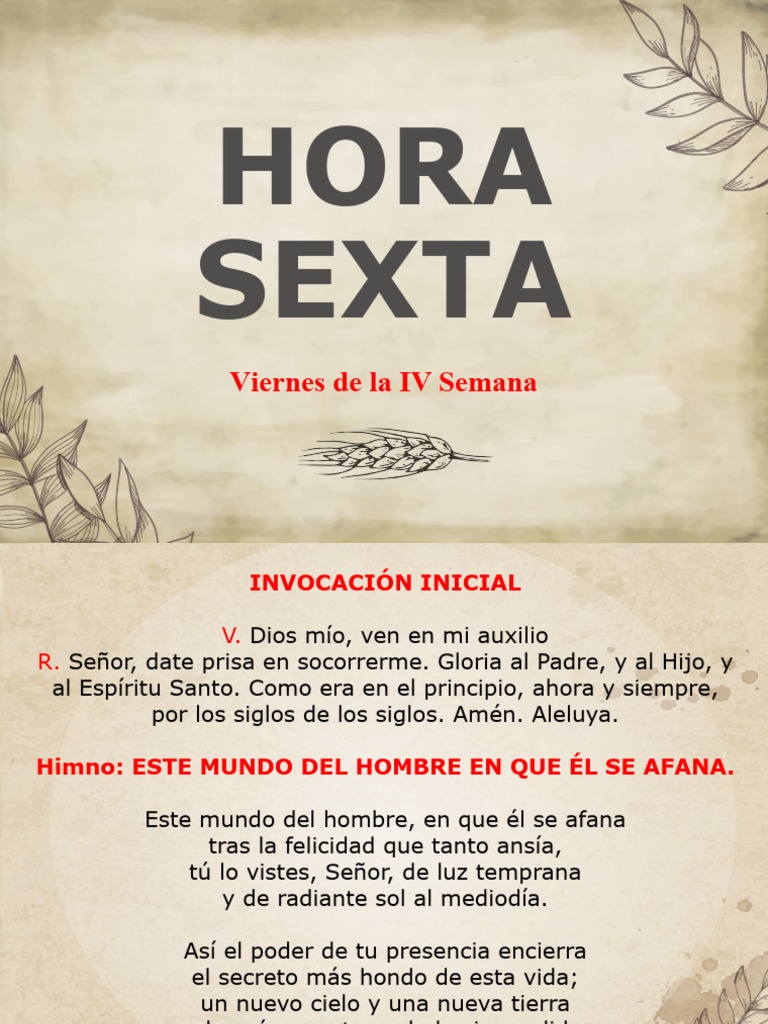 Hora Sexta | PDF | Salvación | Creencia religiosa y doctrina