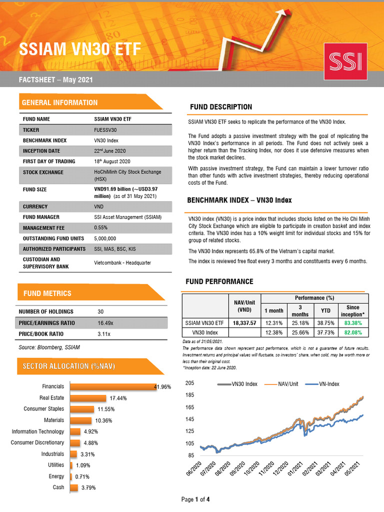 SSIAM VN30 ETF - Factsheet - EN - 31052021 | PDF | Investment Fund ...