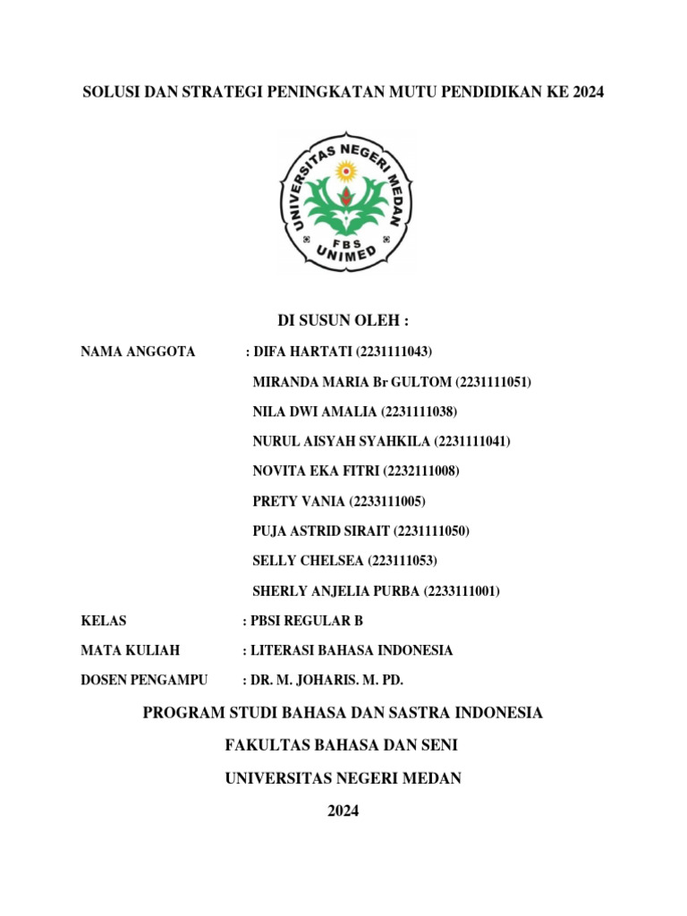 Makalah Kelompok 3 Literasi Indonesia | PDF | Karier & Perkembangan