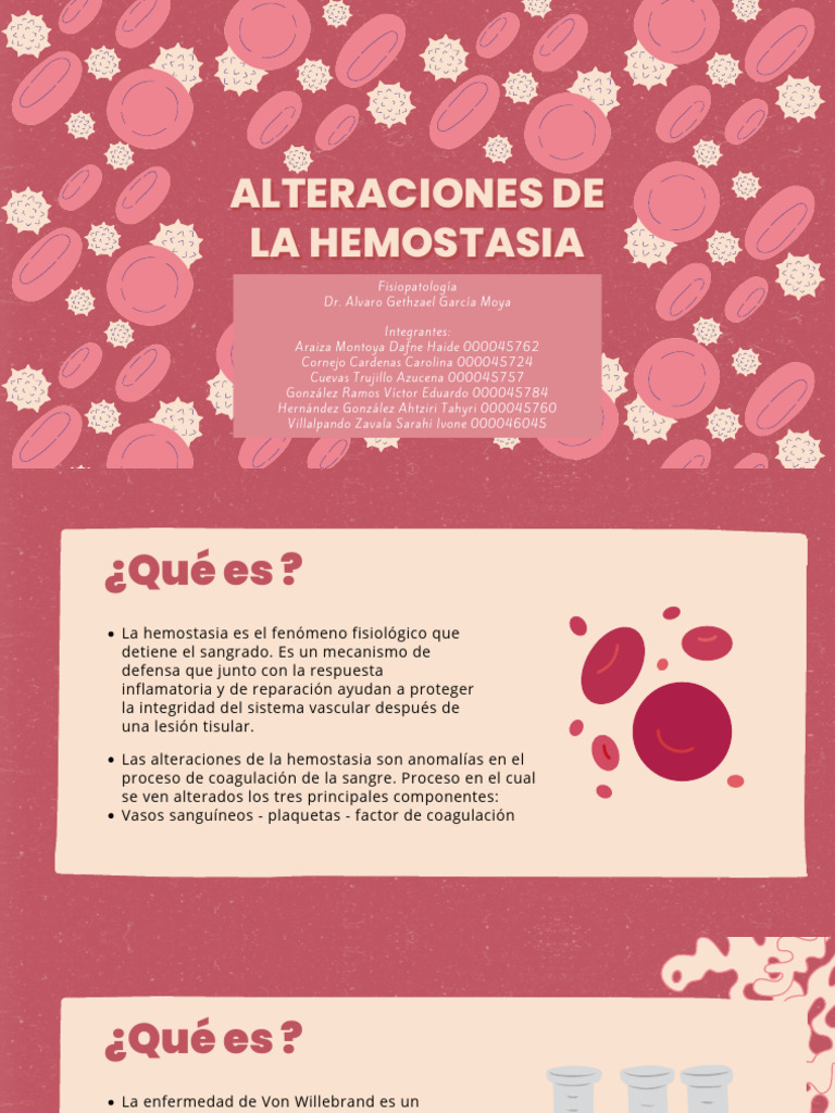 Alteraciones de La Hemostasia 2 | PDF | Coagulación | Plaqueta