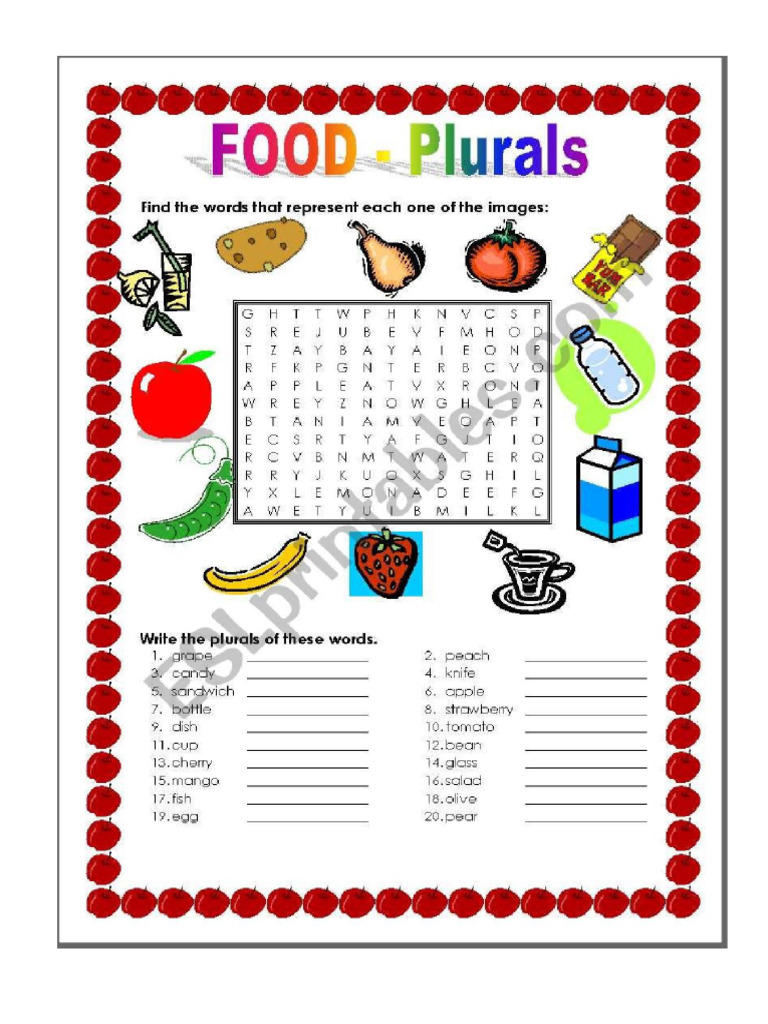 FOOD - Plurals | PDF