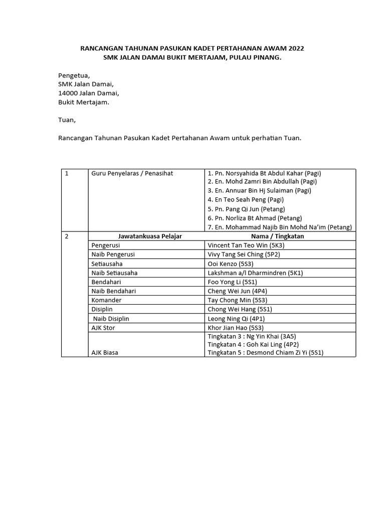 RANCANGAN TAHUNAN KPA 2022 | PDF