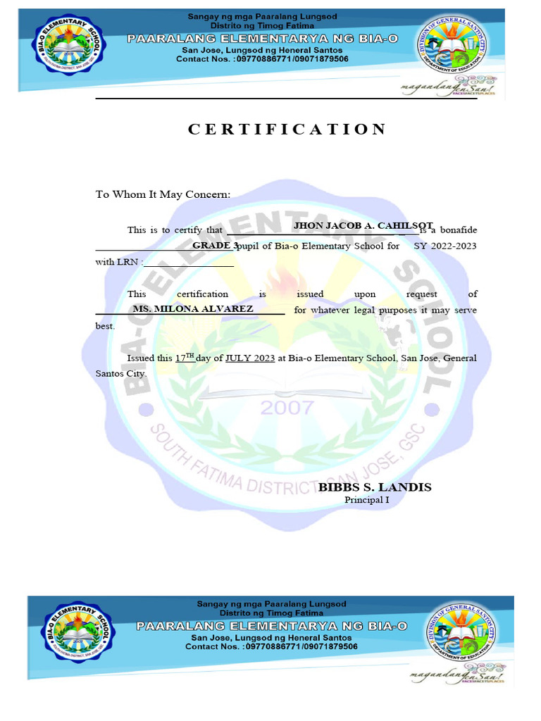 Certification 4PS Bia o Es 2022 | PDF