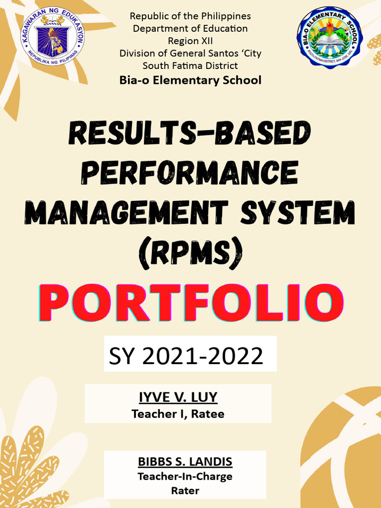 E-RPMS-PORTFOLIO-Design-2 | PDF | Learning | Lesson Plan
