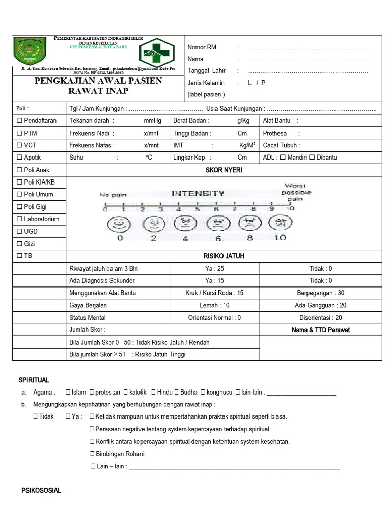 Pengkajian Awal Pasien Rawat Inap | PDF | Pengembangan Diri | Kesehatan Holistik
