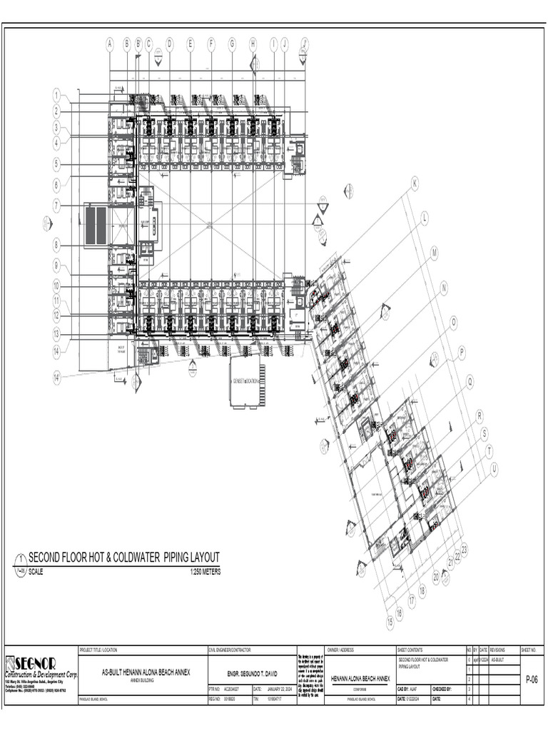 P-06 AS-BUILT SECOND FLOOR HOT & COLDWATER PIPING LAYOUT-Model | PDF
