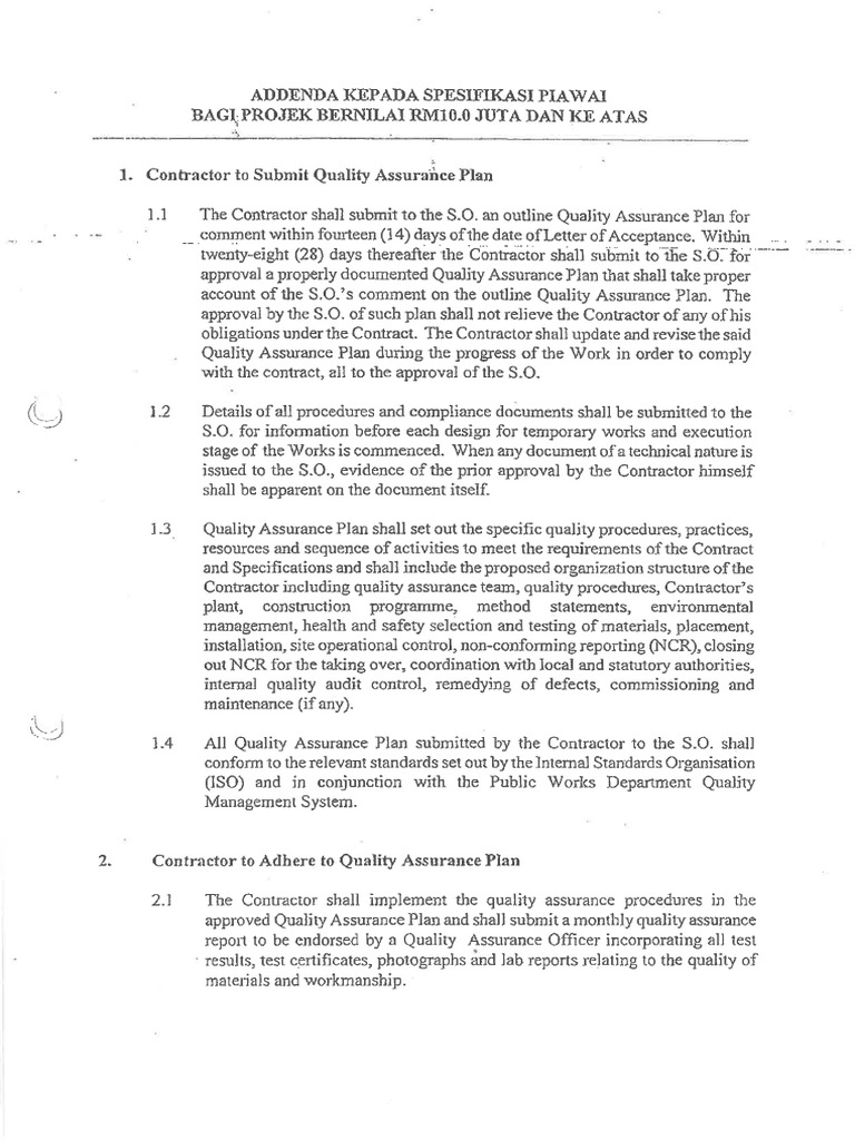 Quality Assurance Plan | PDF