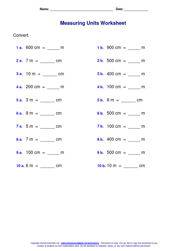 Measurement Units Worksheet-2 | PDF | Data Management | Business Law