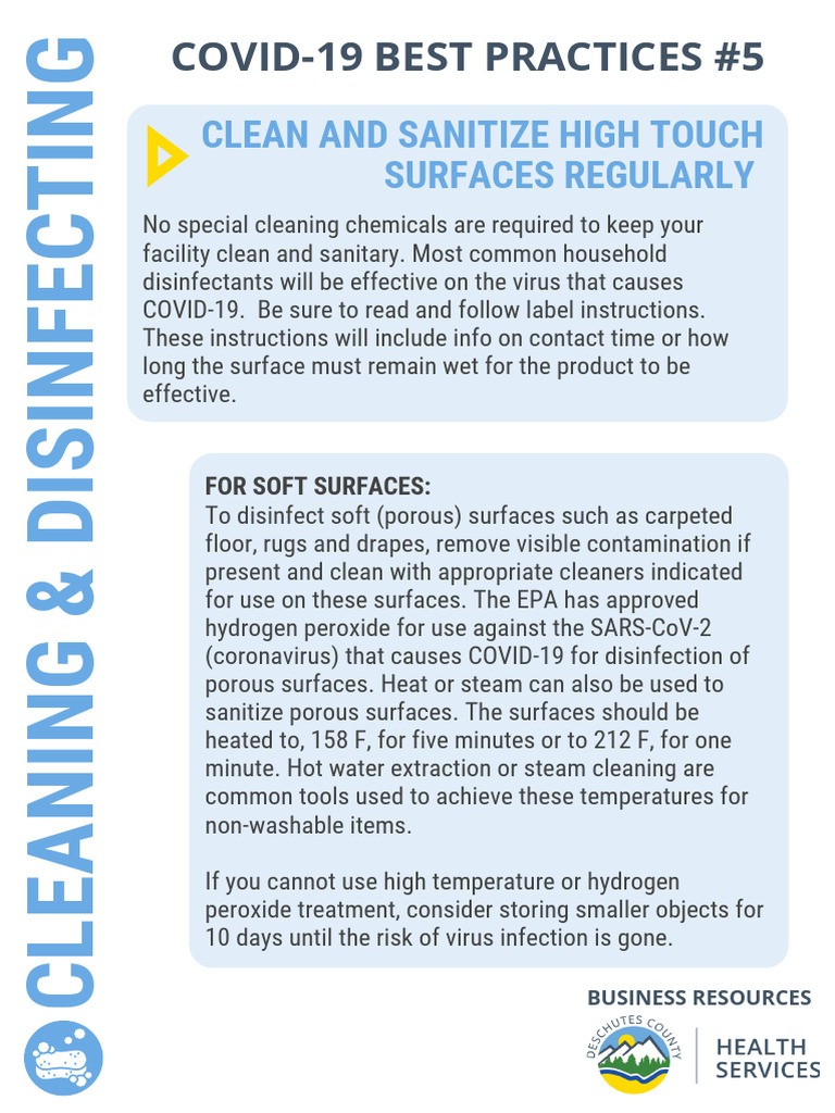 Health-Best Practices 5-Cleaning and Disinfecting | PDF | Disinfectant | Bleach