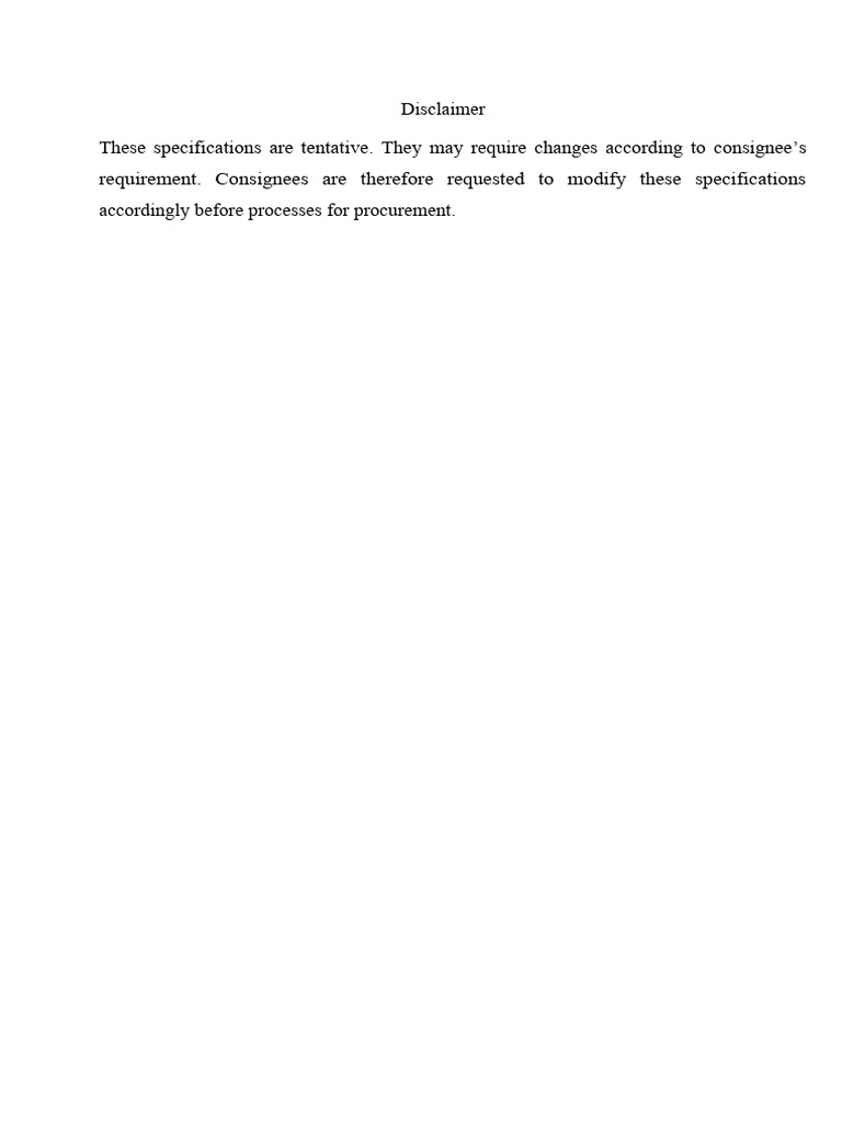 COFMOW Tender Specifications Overview | PDF | Specification (Technical ...