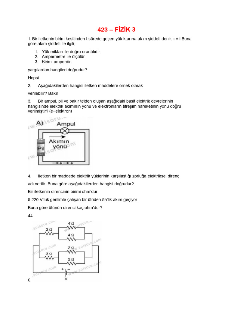 423 – FİZİK 3 | PDF