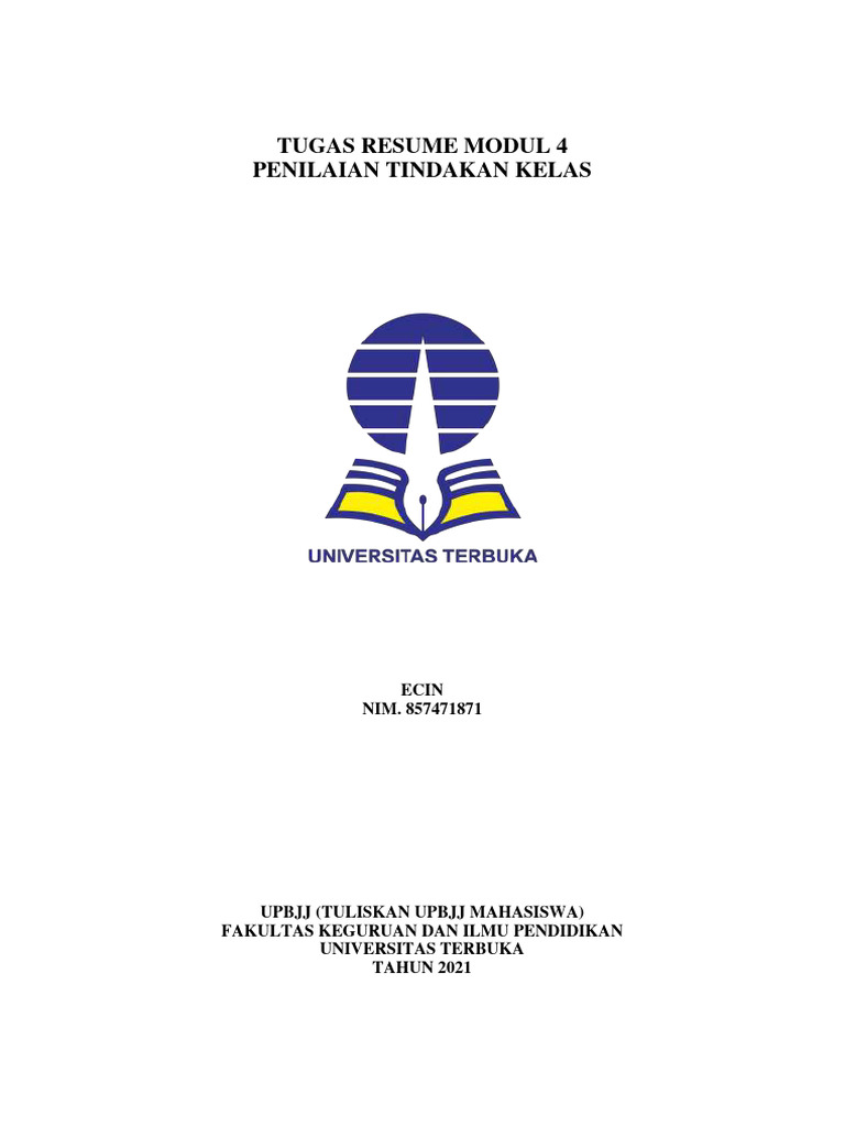 Modul 4 Penilaian Tindakan Kelas - Ecin - 857471871 | PDF | Karier ...