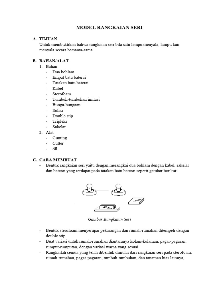Model Rangkaian Seri Lampu Miniatur | PDF | Griya & Taman
