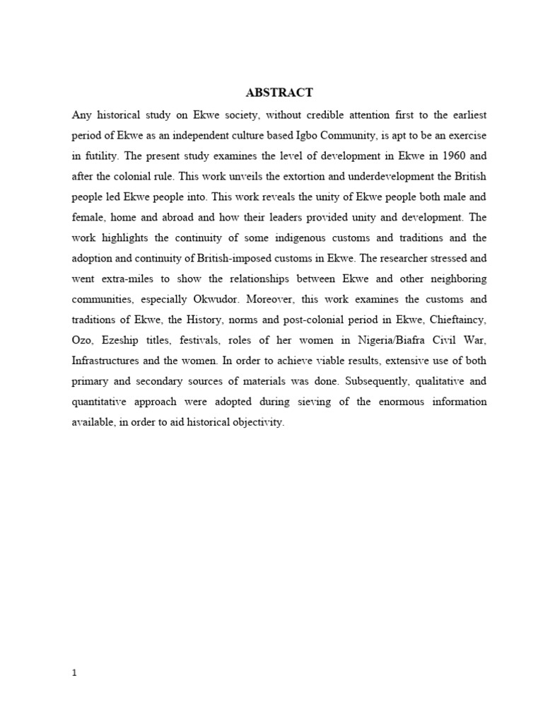 A History of Ekwe Community, Earliest Times To 2000 | PDF | Politics | Social Science