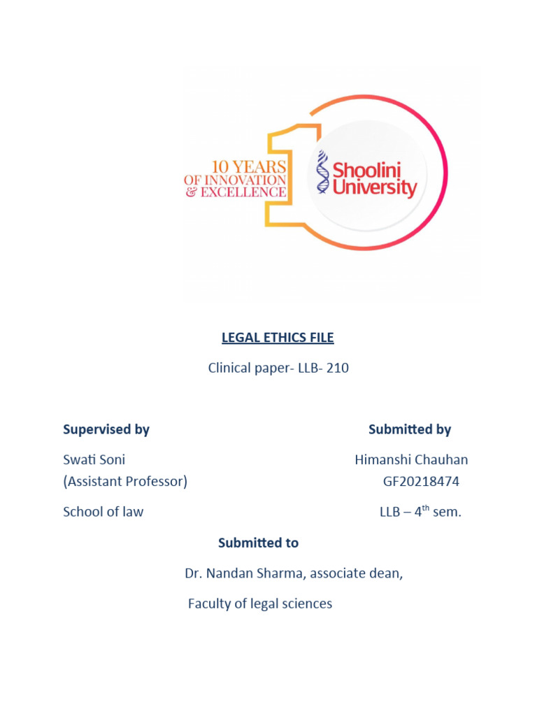 Legal Ethics in Clinical Practice | PDF