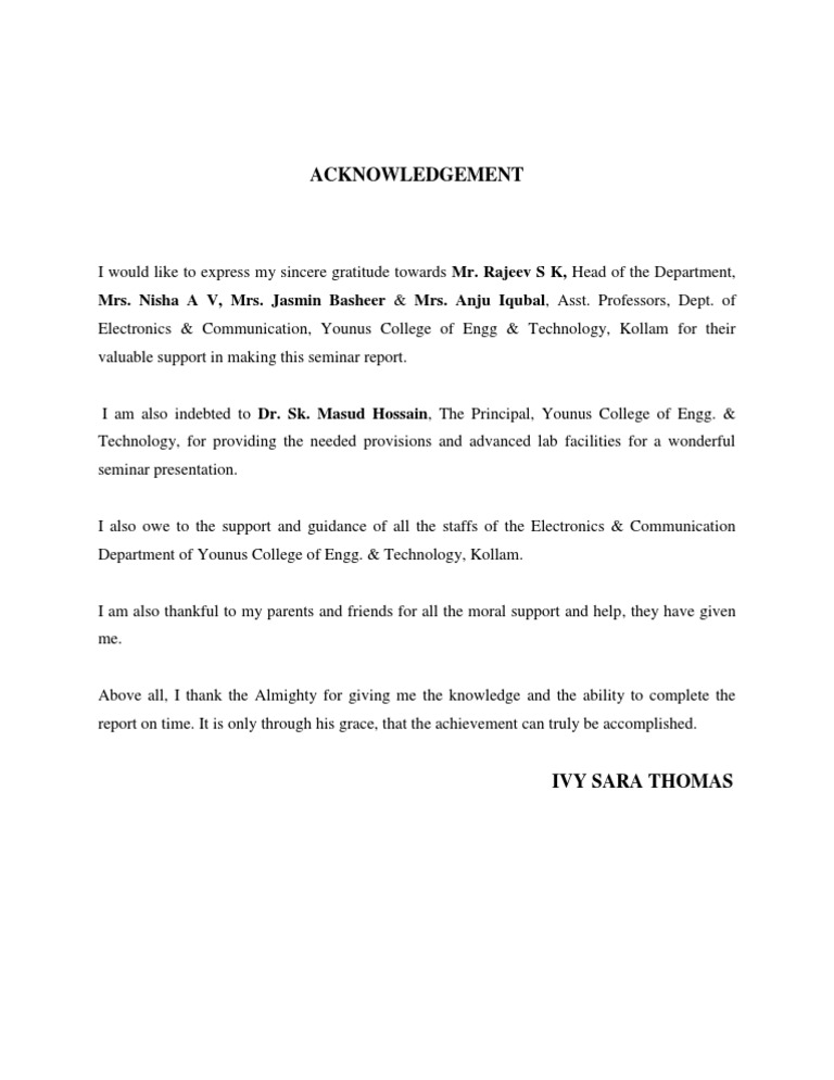 Acknowledgement RT | PDF | Social Science | Science & Mathematics