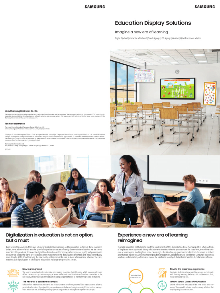 2021 Samsung Education Display Solutions WEB | PDF | Educational ...
