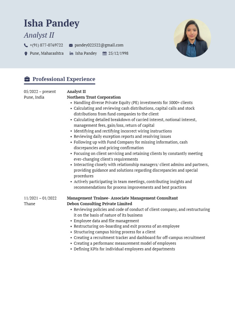 CV Isha | PDF | Financial Analyst | Hedge Fund