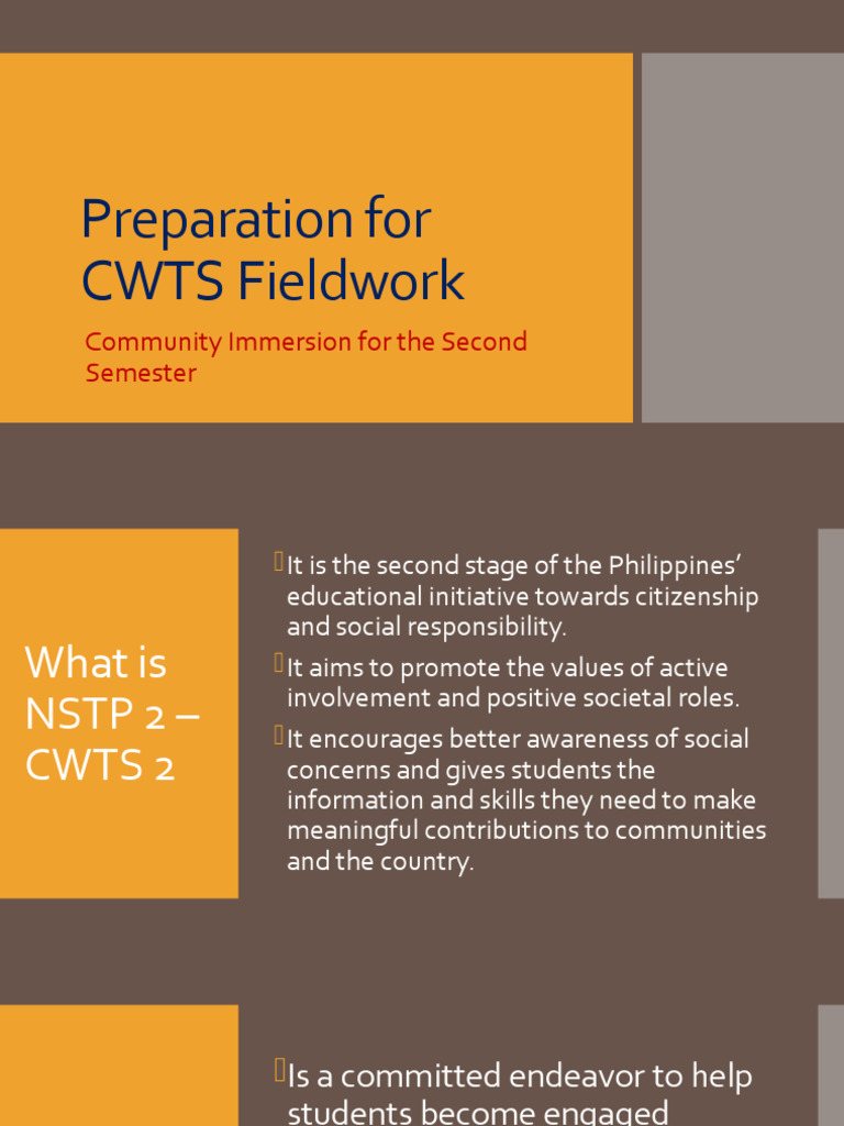 Preparation For CWTS Fieldwork 2 | PDF | Social Ethics | Social Psychology