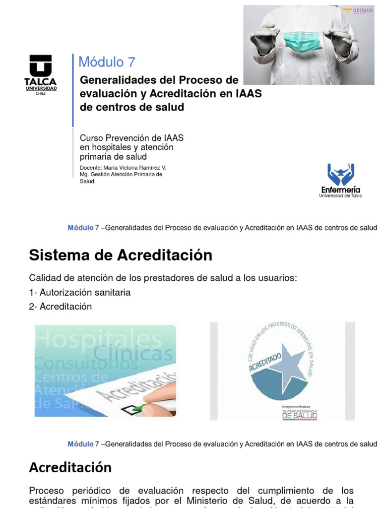 Clase Generalidades Del Proceso de Evaluación y Acreditación en IAAS de Centros de Salud | PDF ...