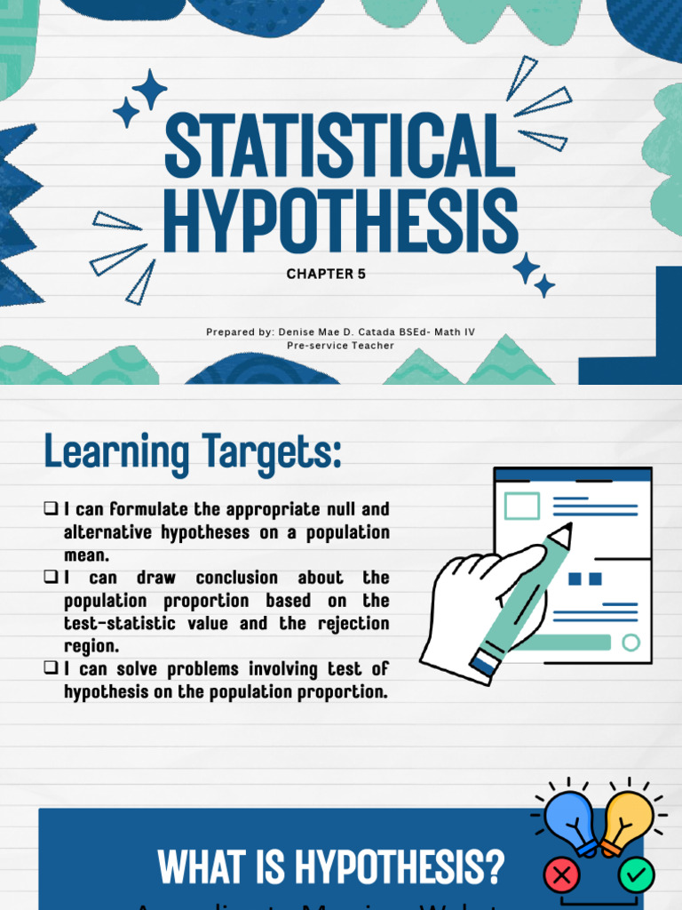 Statistical-Hypothesis | PDF | Hypothesis | Null Hypothesis