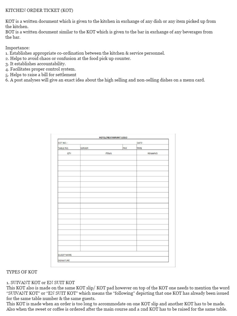 Types of KOTs | Download Free PDF | Cooking | Foods