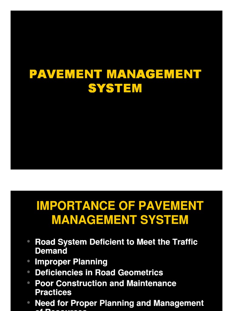 Class 26 - Pavement Management System | Road | Road Surface