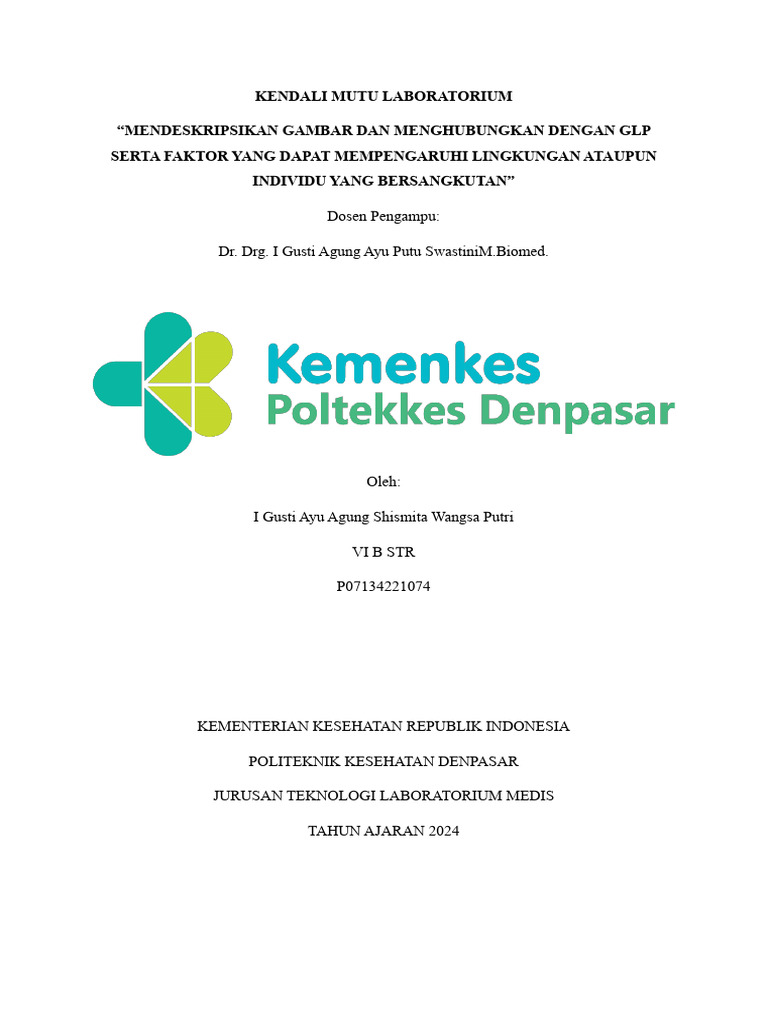 074 - I Gusti Ayu Agung Shismita Wangsa Putri - Kendali Mutu | PDF