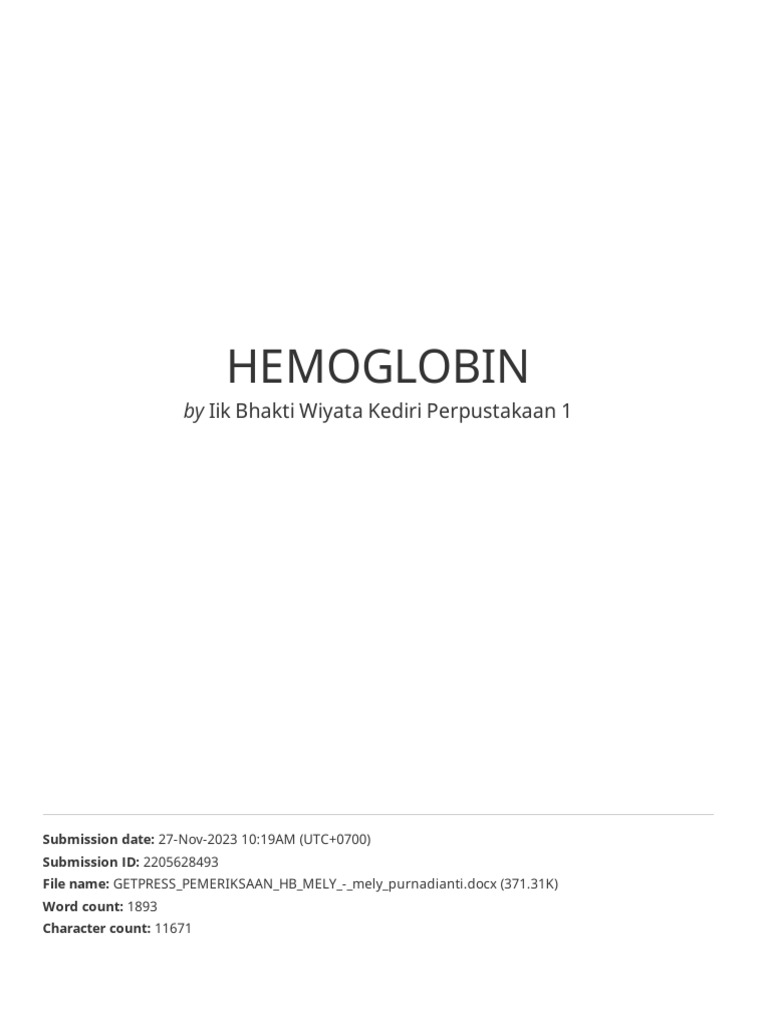 HEMOGLOBIN | PDF