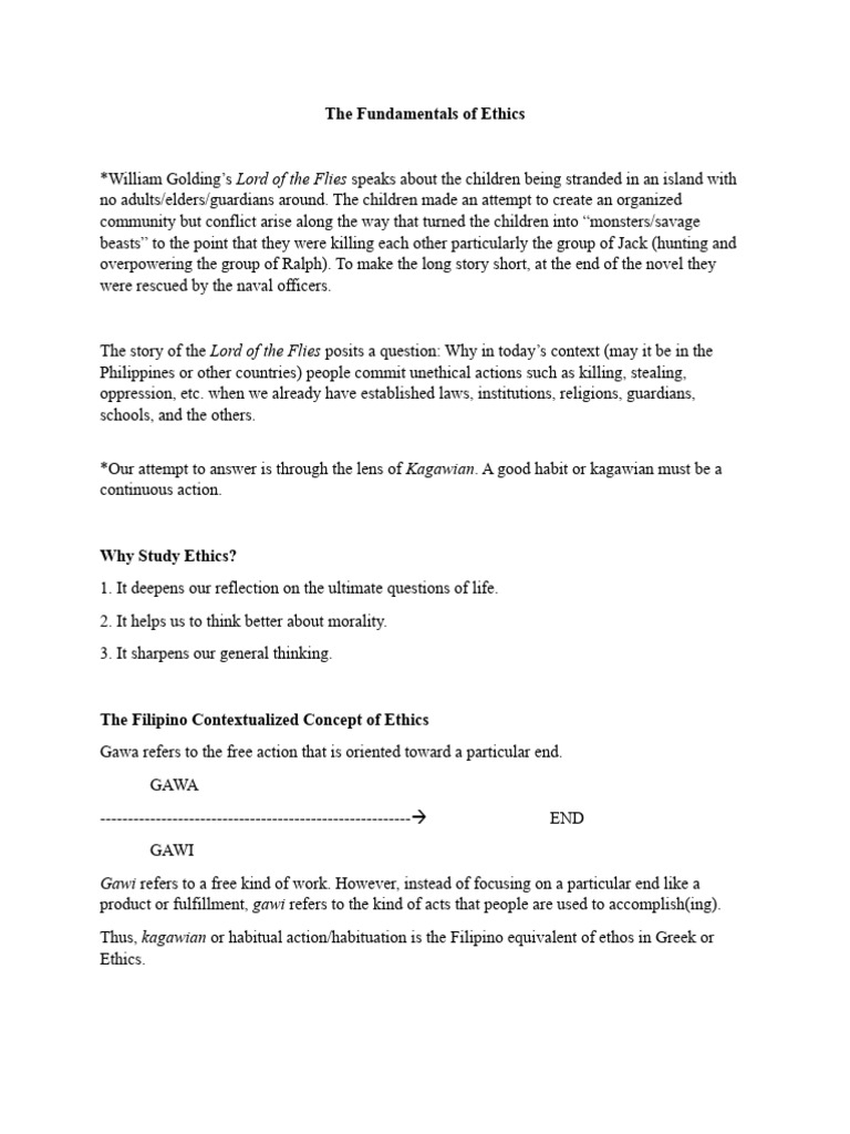 Fundamentals of Ethics - Week Ii | PDF | Morality | Liberal Arts Education