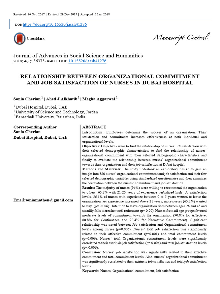 Relationship Between Organizational Comm | PDF | Job Satisfaction | Nursing
