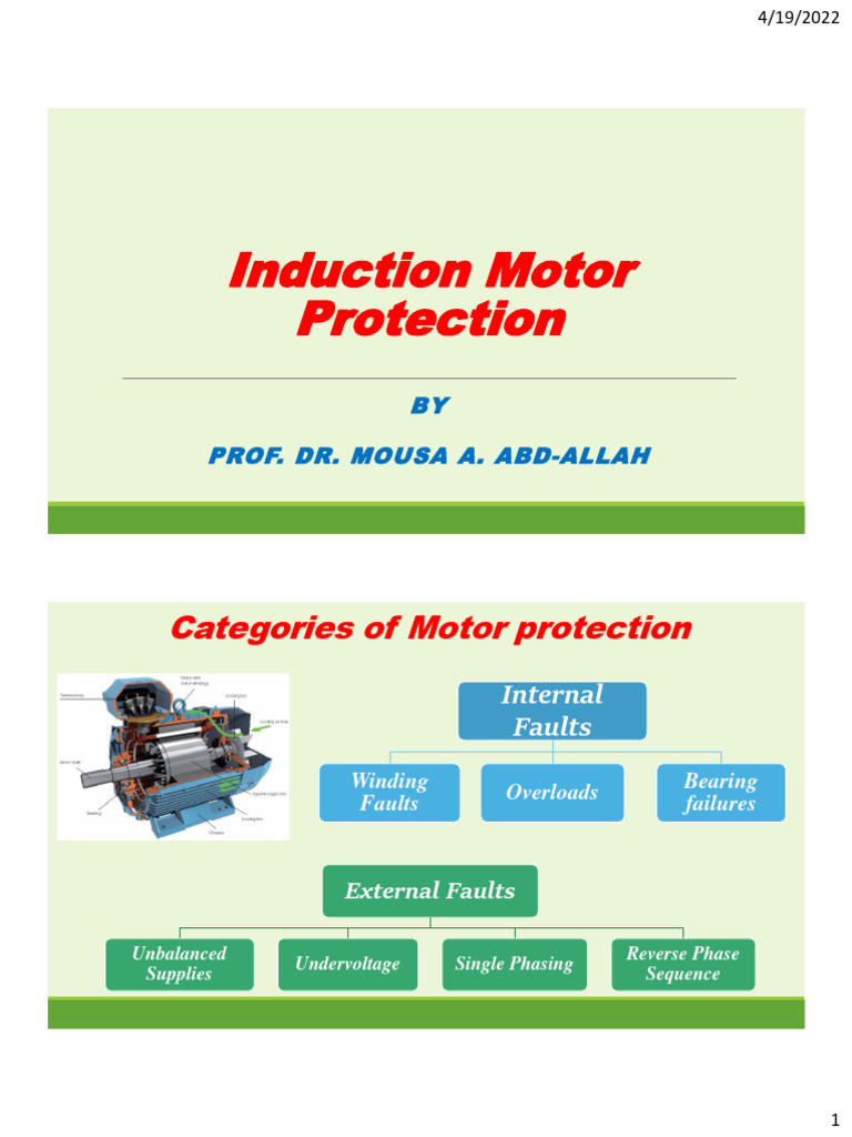 5 Induction Motor Protection | PDF | Electric Motor | Relay