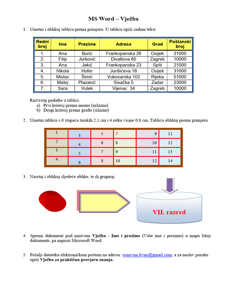 Prakticna Vjezba Msword | PDF