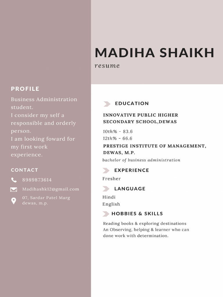 Madiha Shaikh Resume | PDF