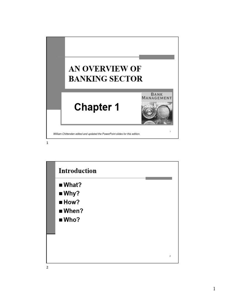CHAP - 01 - An Overview of Banking Sector - Revised PDF | PDF | Banks | Federal Reserve